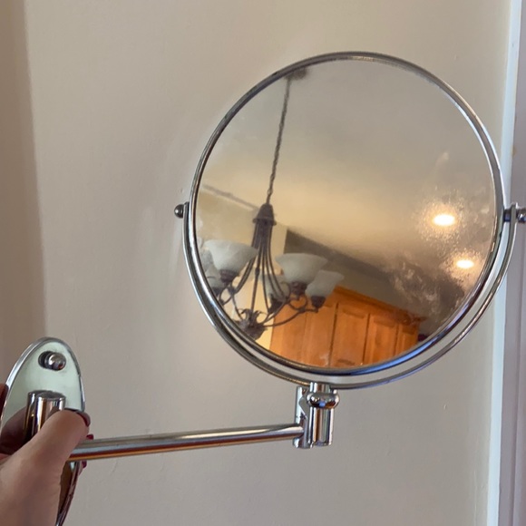 Bath | Magnifying Wall Mounted Makeup Mirrorround Mirror Flips And Arm ...